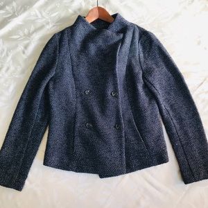 LOFT | Jackets & Coats | Loft Tweed Knit Peacoat | Poshmark